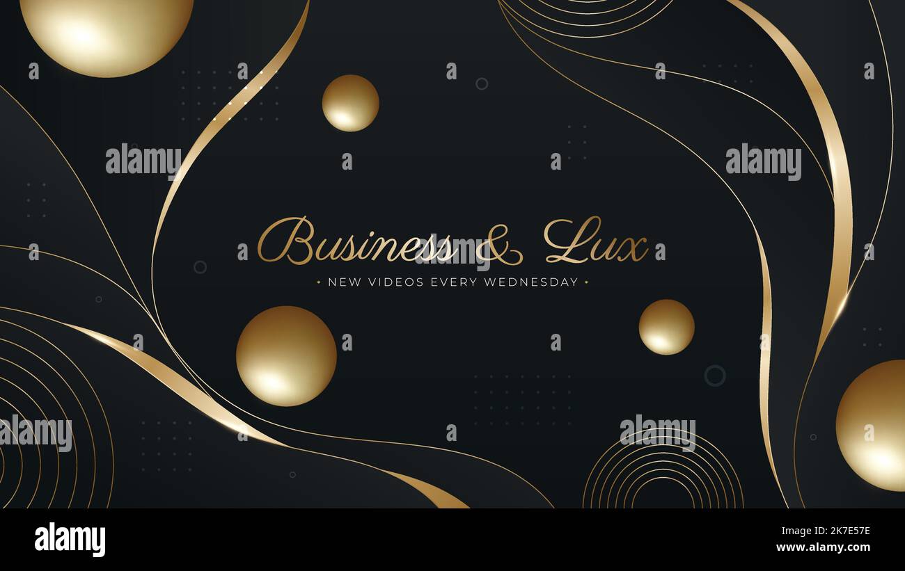 gradient golden luxury youtube channel art vector design illustration ...