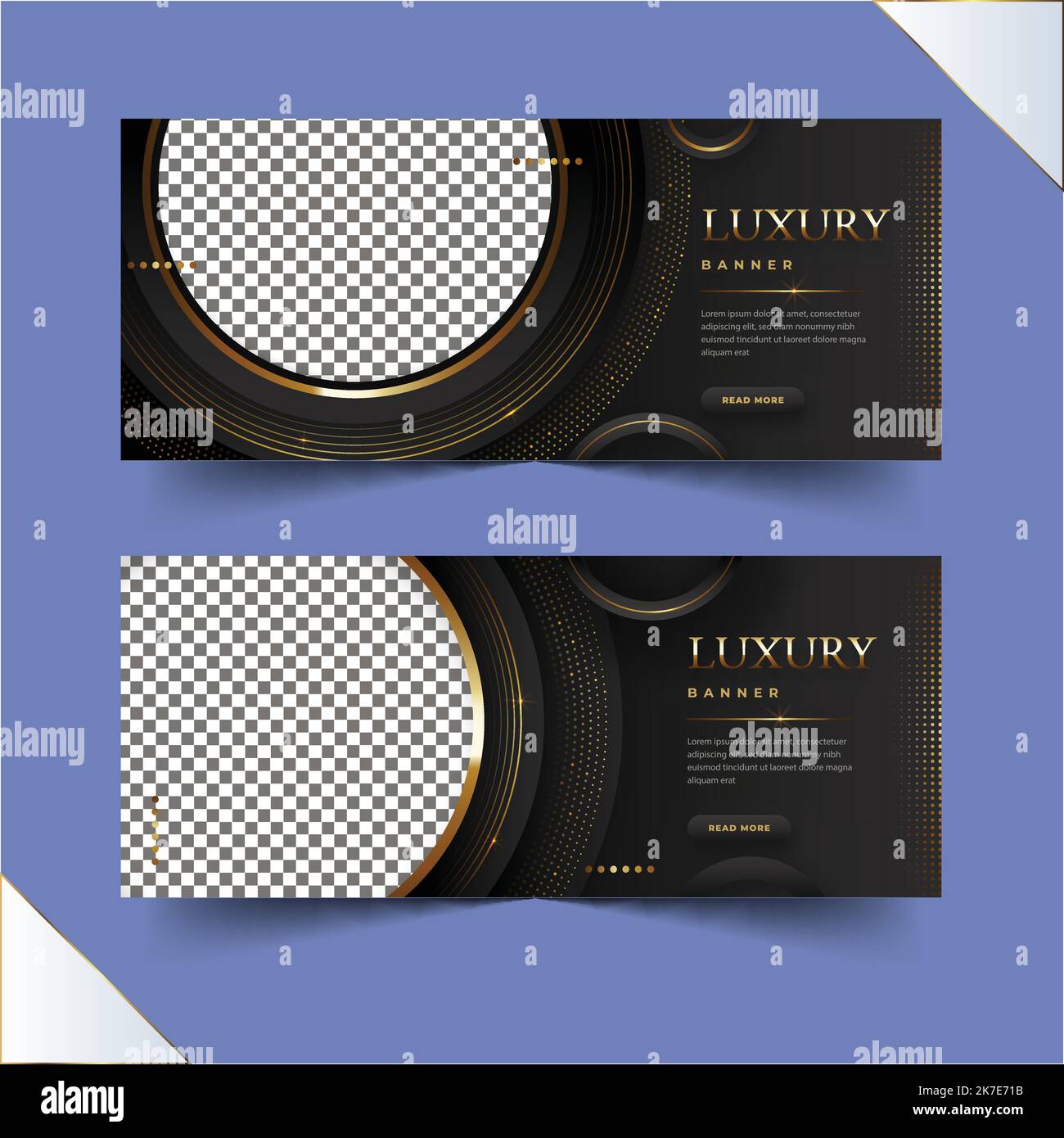 gradient golden luxury banners with photo vector design illustration ...
