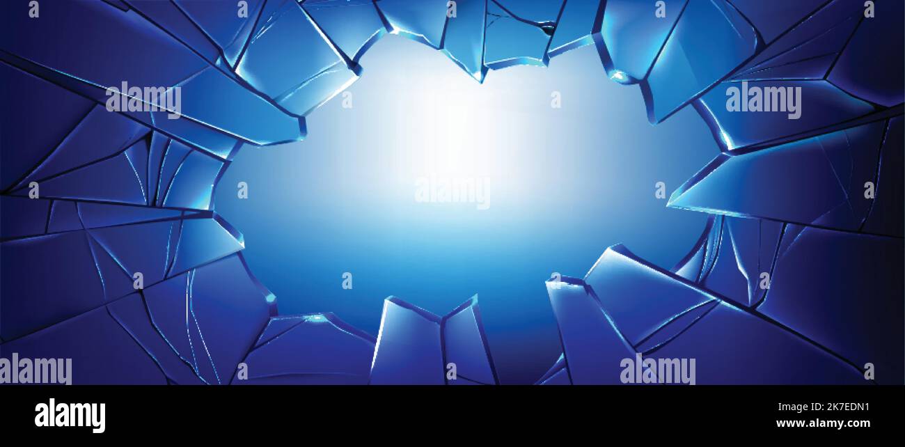 abstract blue background shattered glass with white beautiful background light texture has sharp ...