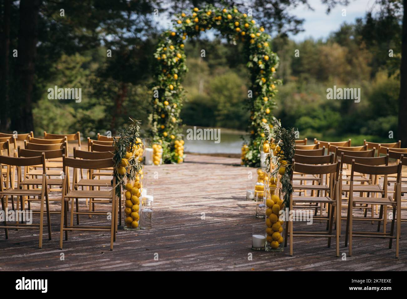 Wedding Setup. Preparation for the wedding ceremony Stock Photo - Alamy