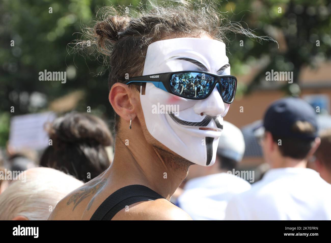 ©PHOTOPQR/NICE MATIN/Eric Ottino ; Nice ; 31/07/2021 ; Manifestation ...
