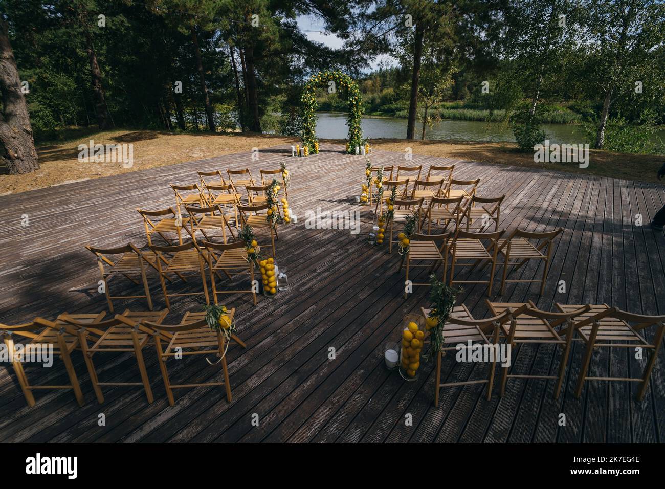 Wedding Setup. Preparation for the wedding ceremony Stock Photo - Alamy