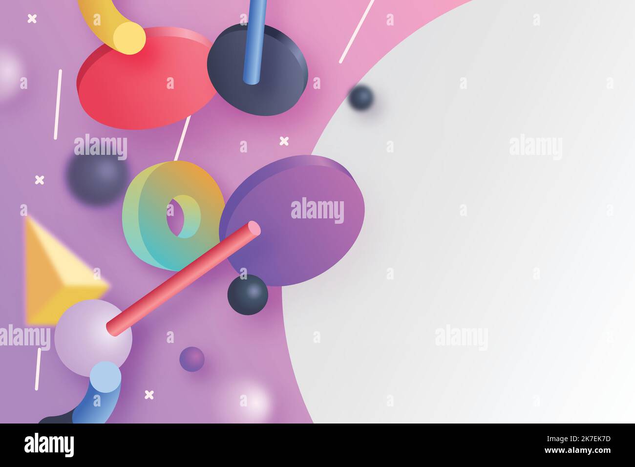 Geometric plexus pattern digital 3d shapes 3 vertical gradient color banners with text blocks ...