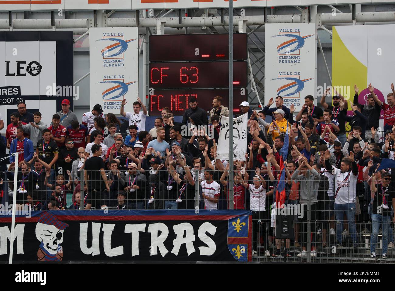 Thierry LARRET / MAXPPP. Football. Ligue 1 Uber Eats. Clermont Foot 63 vs Football Club de Metz ...