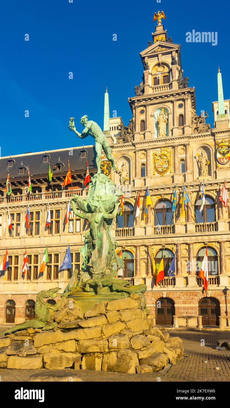 The City Hall (Stadhuis van Antwerpen) of Antwerp, Belgium Stock Photo ...