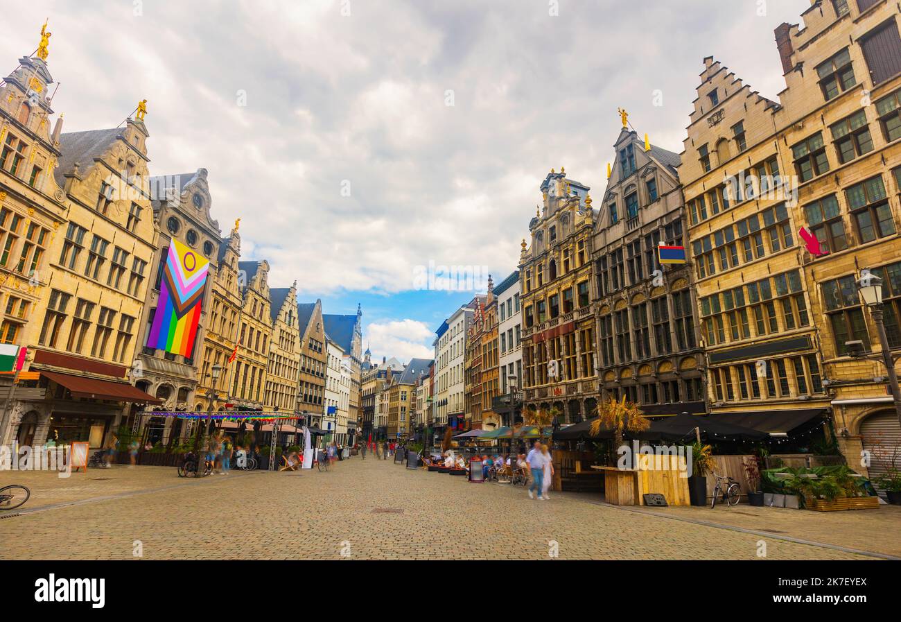 Market Square of Belgian city of Antwerp Stock Photo - Alamy