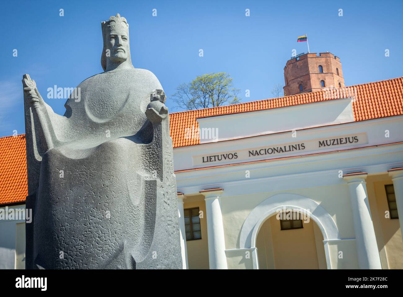Vilnius National Museum of Lithuania and Gediminas tower with ...