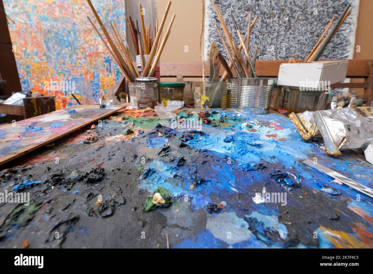 ©PHOTOPQR/VOIX DU NORD/Thierry Thorel ; 04/10/2021 ; Atelier Ben Bella - Detail dans l'atelier ...