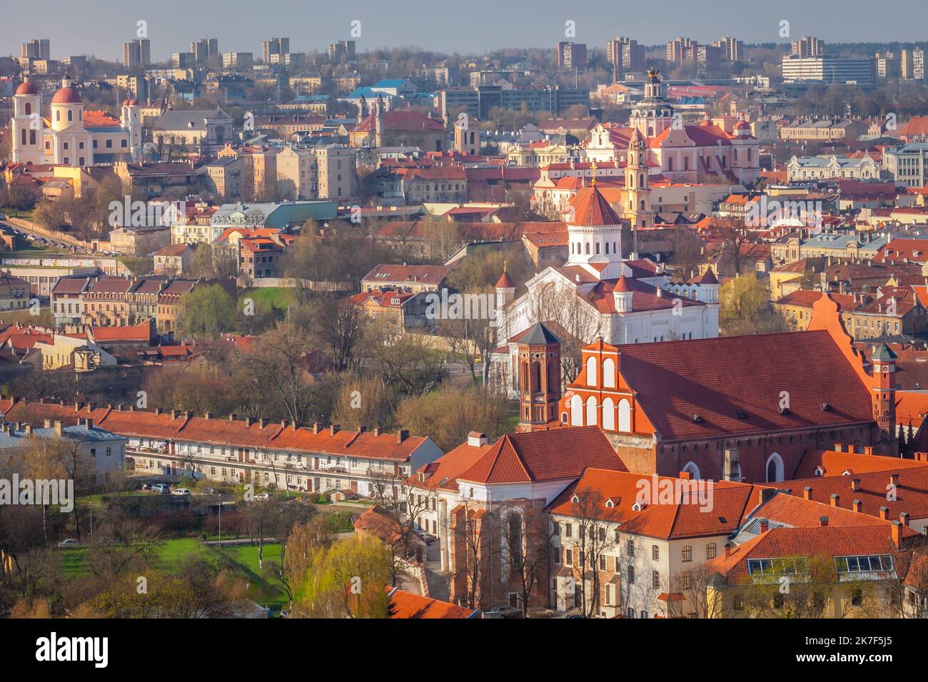 Vilnius medieval old town from above at sunny day, Lithuania, Baltic ...