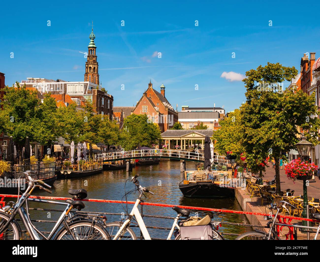 Streets and canals of Leiden town, Netherlands Stock Photo - Alamy