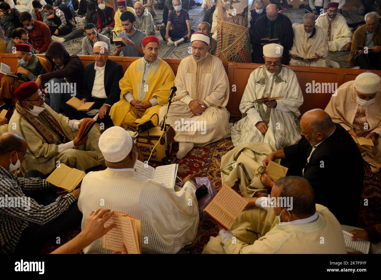 ©Yassine Mahjoub/MAXPPP - The feast of Mawlid, at the Zitouna Mosque in ...