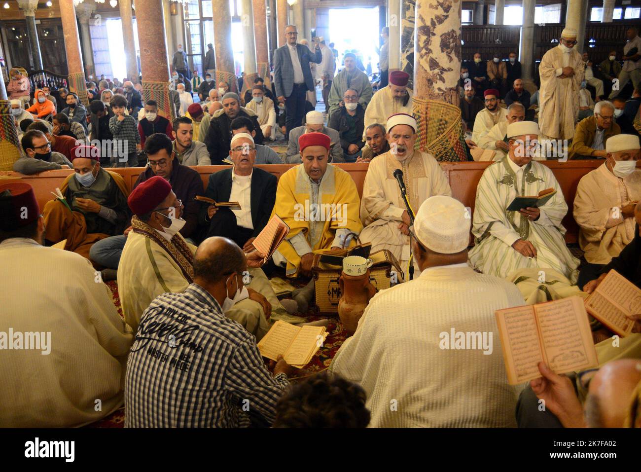 ©Yassine Mahjoub/MAXPPP - The feast of Mawlid, at the Zitouna Mosque in ...