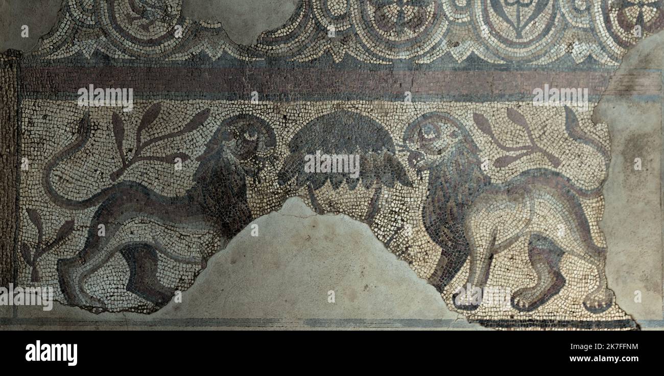 Ancient Roman Art Mosaic in Mertola. Alentejo, Portugal Stock Photo - Alamy