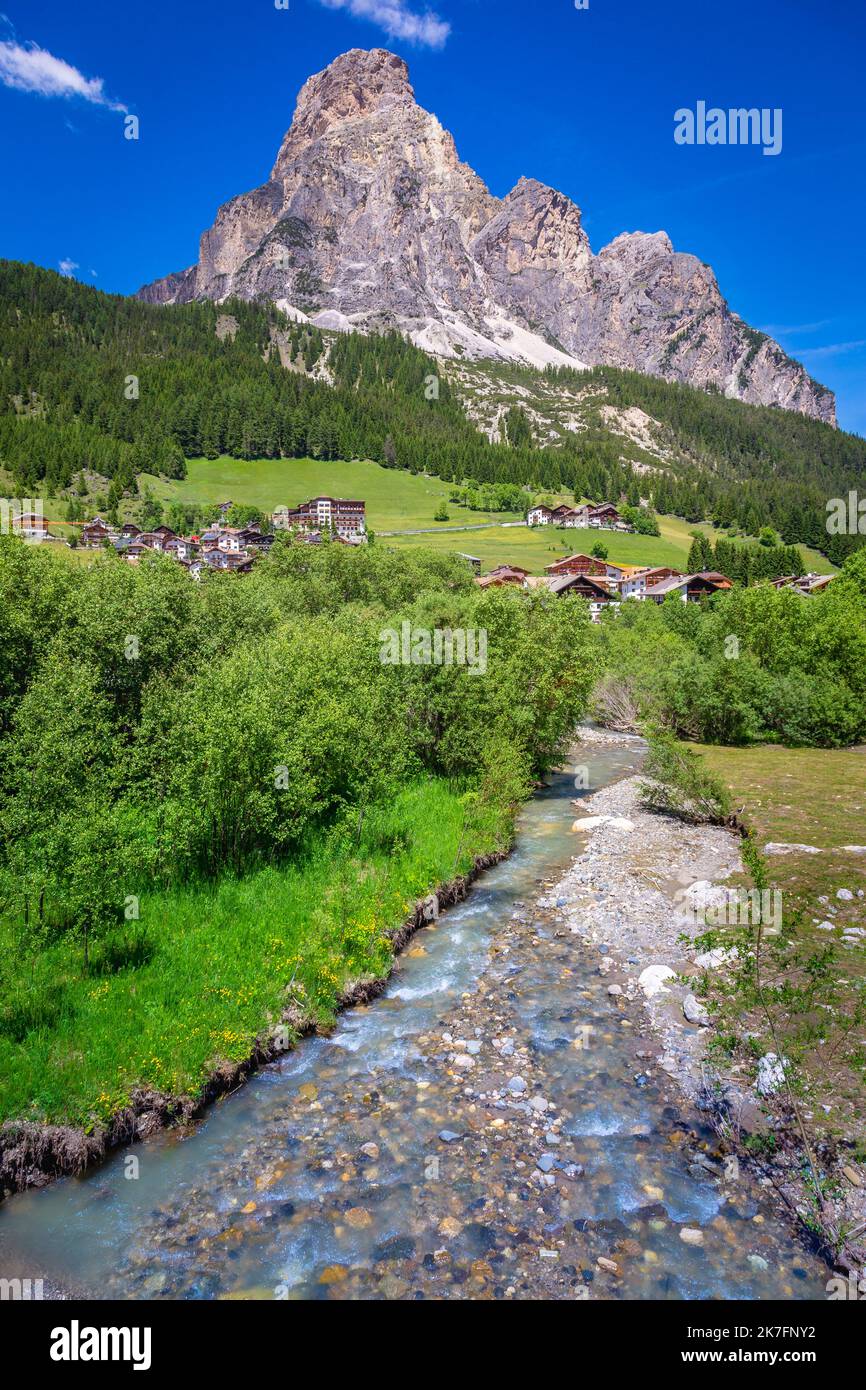 Gardena pass, Dolomites alpine landscape in Northern Italy Stock Photo ...