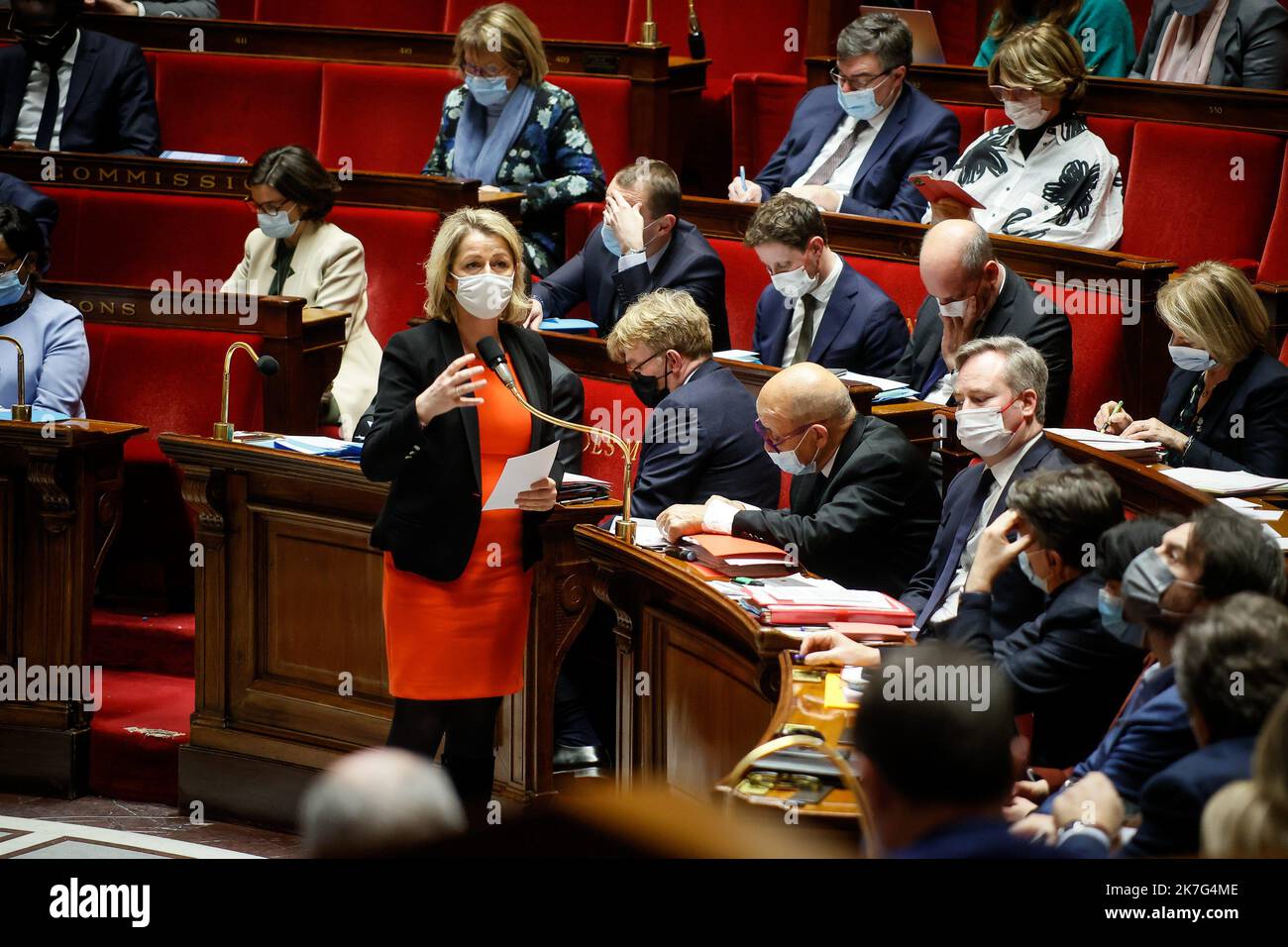 ©Thomas Padilla/MAXPPP - 18/01/2022 ; Paris, FRANCE ; SEANCE DE QUESTIONS AU GOUVERNEMENT DANS L ...
