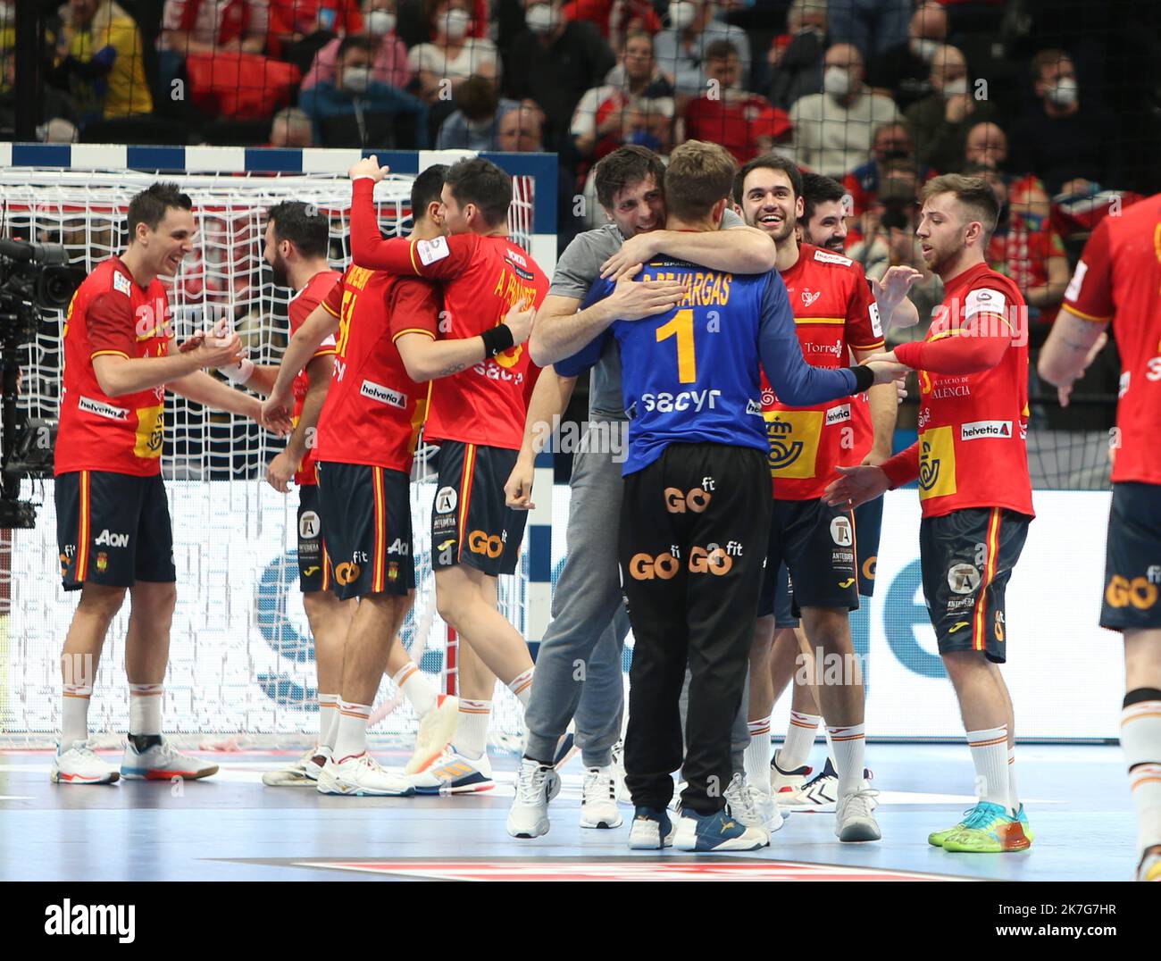 ©Laurent Lairys/MAXPPP - Célébration Victory Team Spain the EHF Euro ...