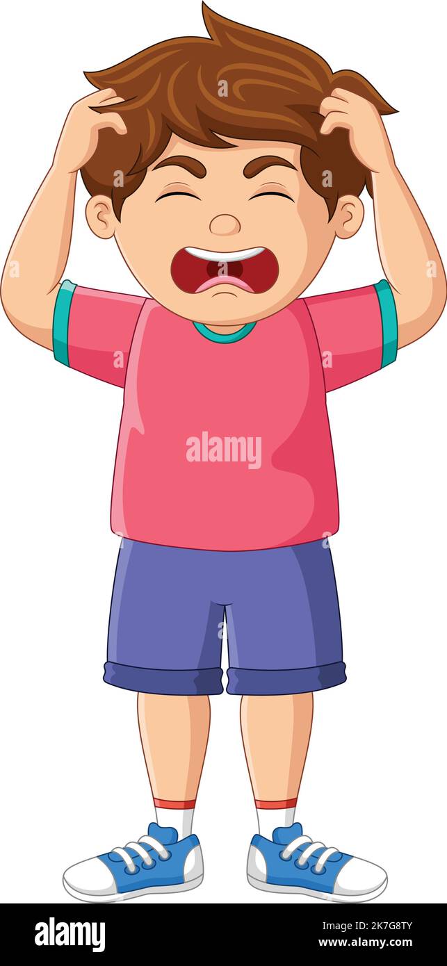 Cartoon boy anger frustrated expression Stock Vector Image & Art - Alamy
