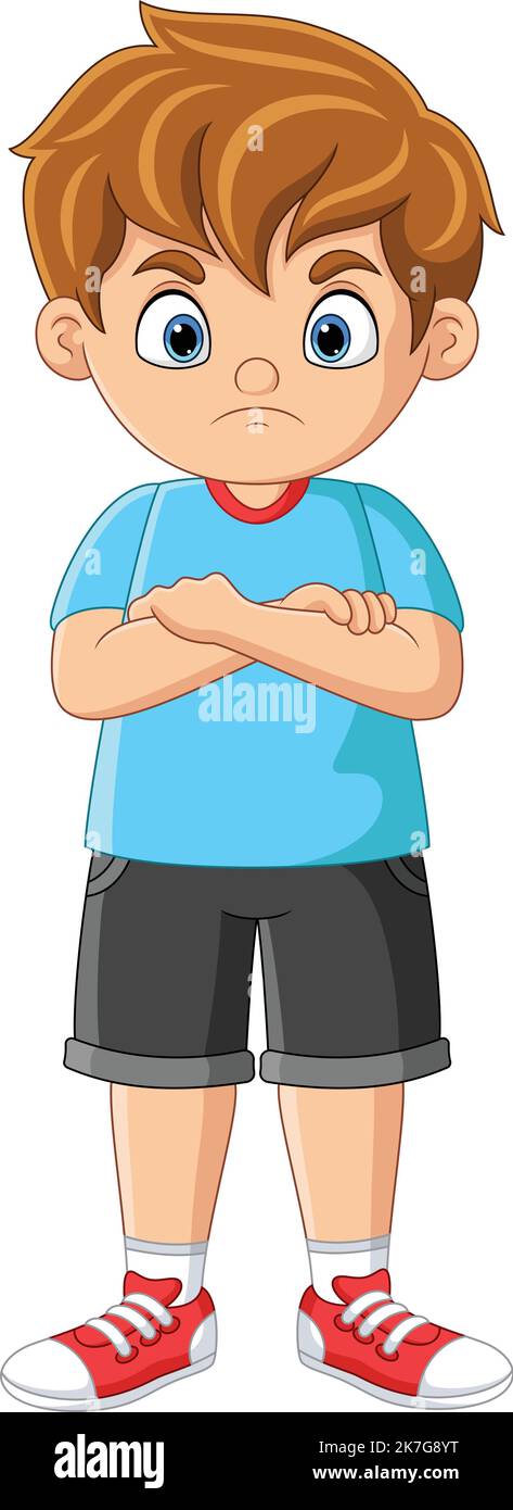 Cartoon angry little boy expression Stock Vector Image & Art - Alamy