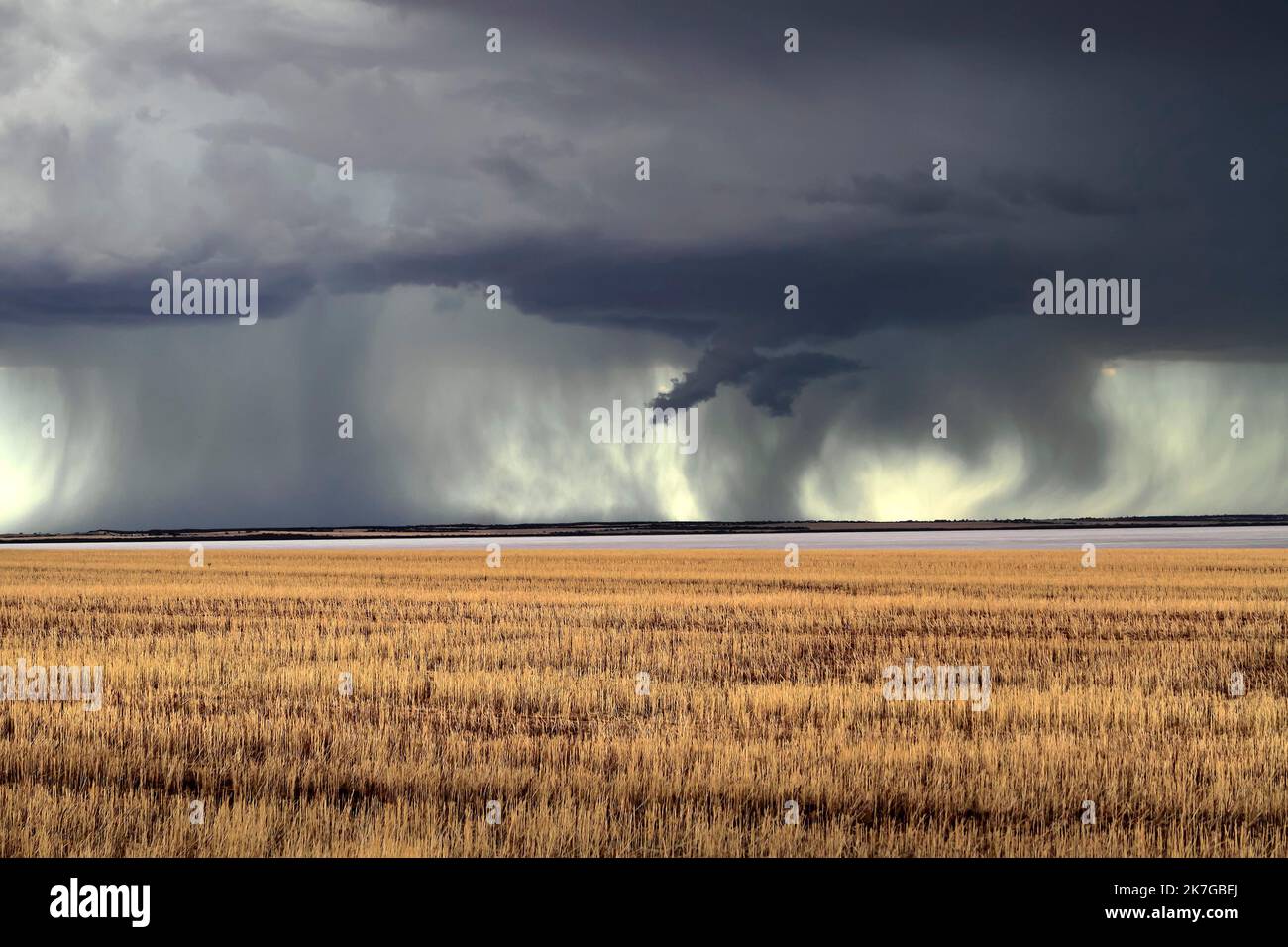 Storm over Farmland and Yarra Yarra Lake, Carnamah, Western Australia ...
