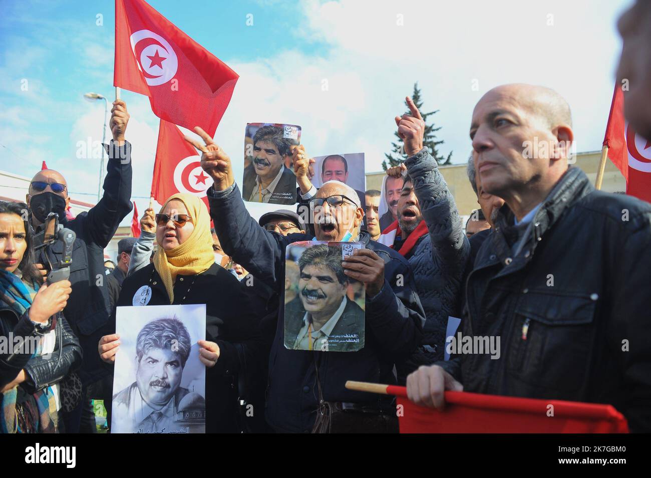 ©Yassine Mahjoub/MAXPPP - 12/02/2022 The defense committee of the two ...