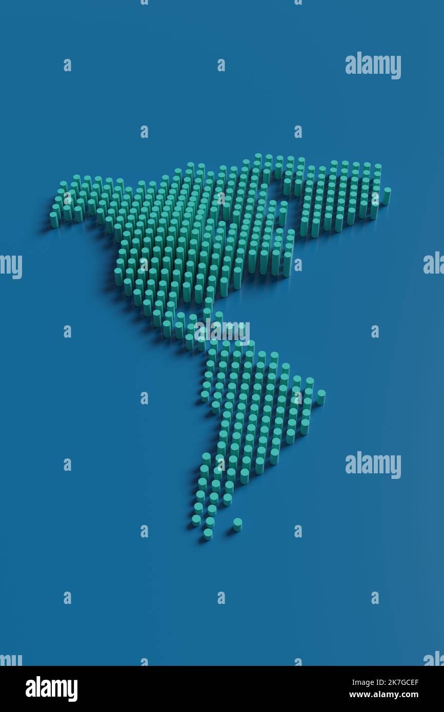 America map with green columns. 3d illustration Stock Photo - Alamy