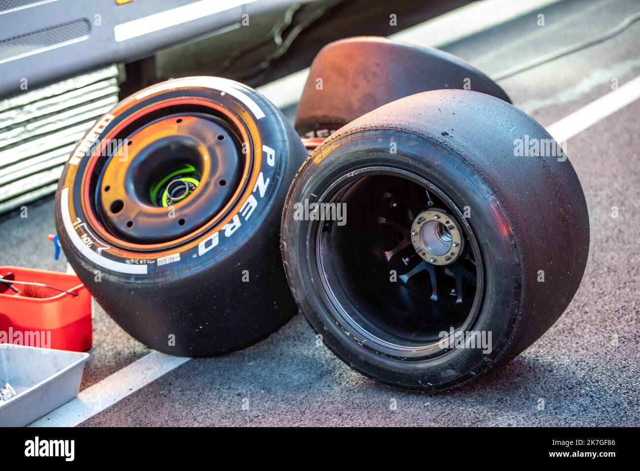 New Pirelli tires. F1 test pre-season 2022. barcelona F1 Stock Photo ...