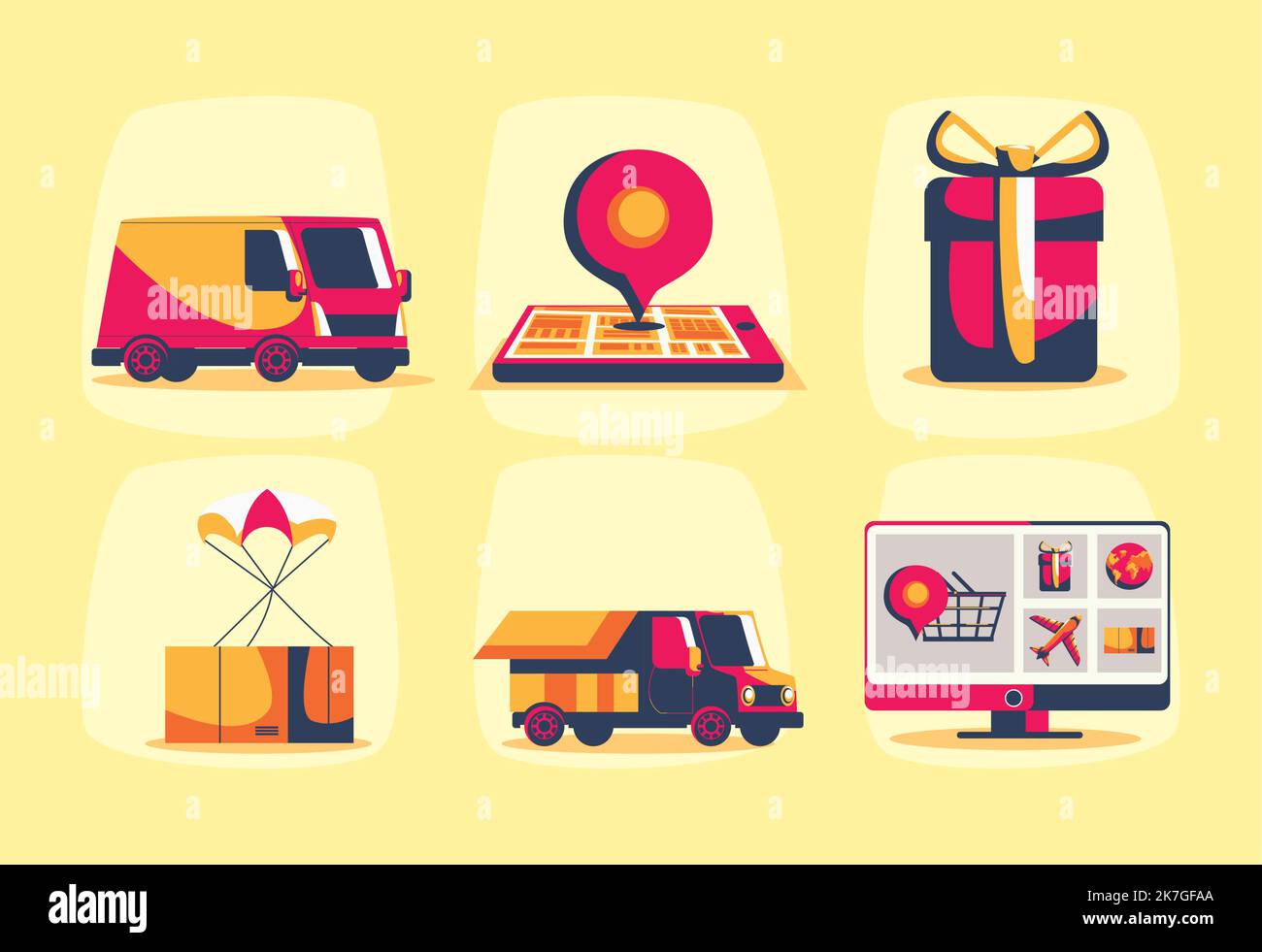 flat delivery items Stock Vector Image & Art - Alamy