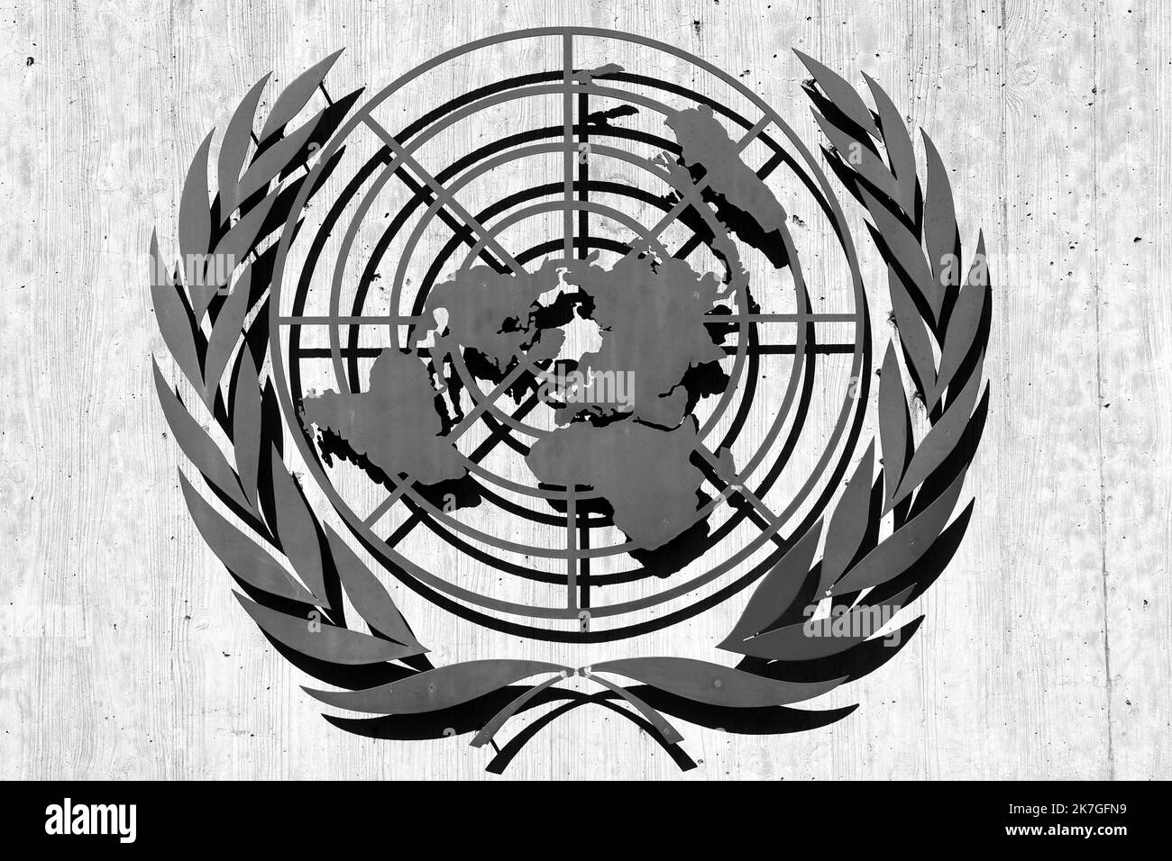 United Nations Flag Black And White