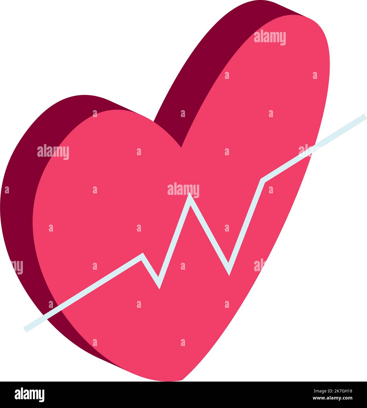 flat heart with cardiogram Stock Vector Image & Art - Alamy