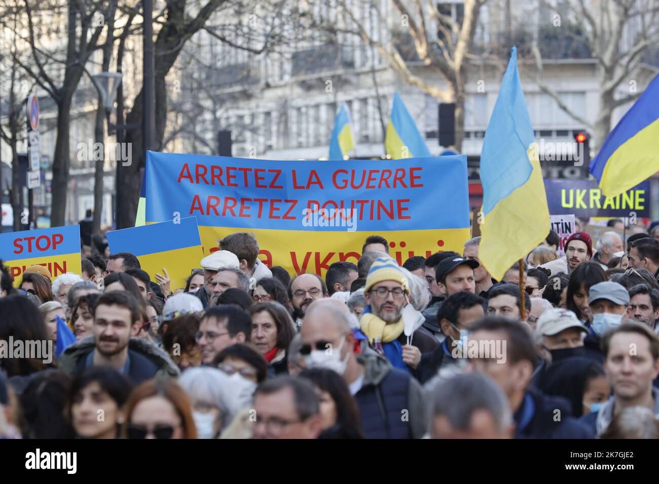 ©sebastien Muylaert Maxppp Paris 05 03 2022 Demonstrators Take Part
