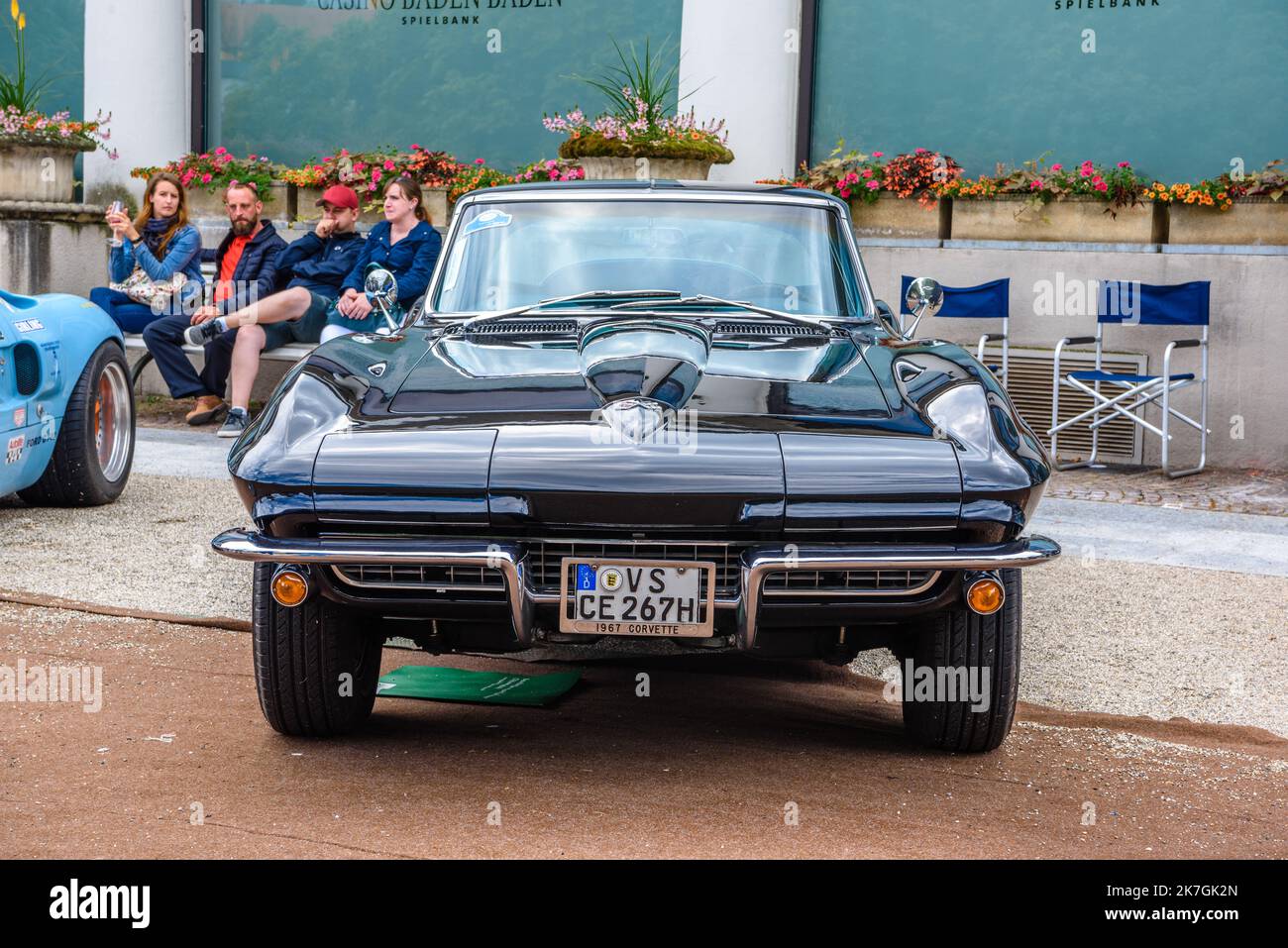 BADEN BADEN, GERMANY - JULY 2019: black CHEVROLET CORVETTE C2 ...