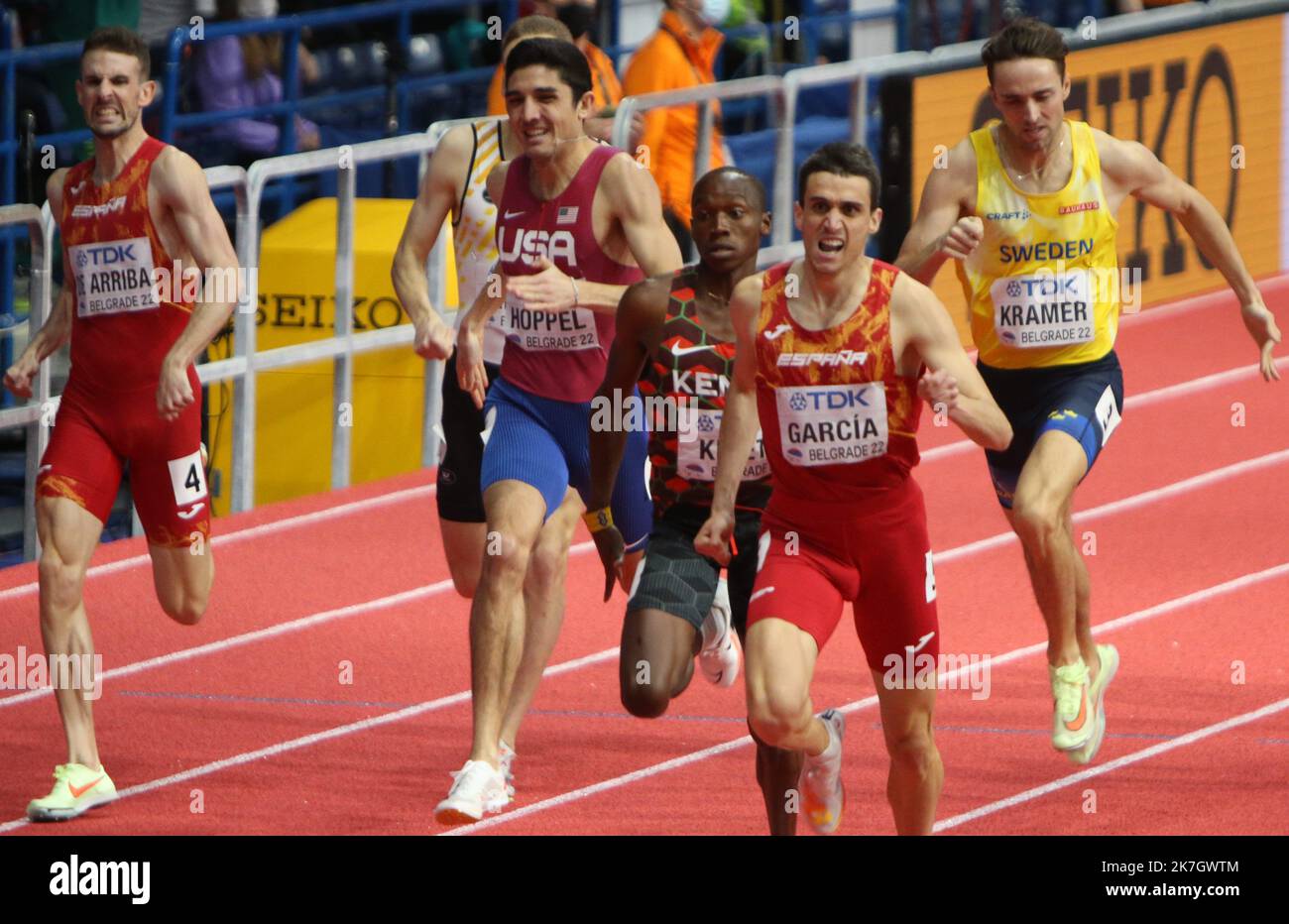 ©Laurent Lairys/MAXPPP - Mariano GARCêA of Spain , Noah KIBET of Kenya and Bryce HOPPEL of USA ...