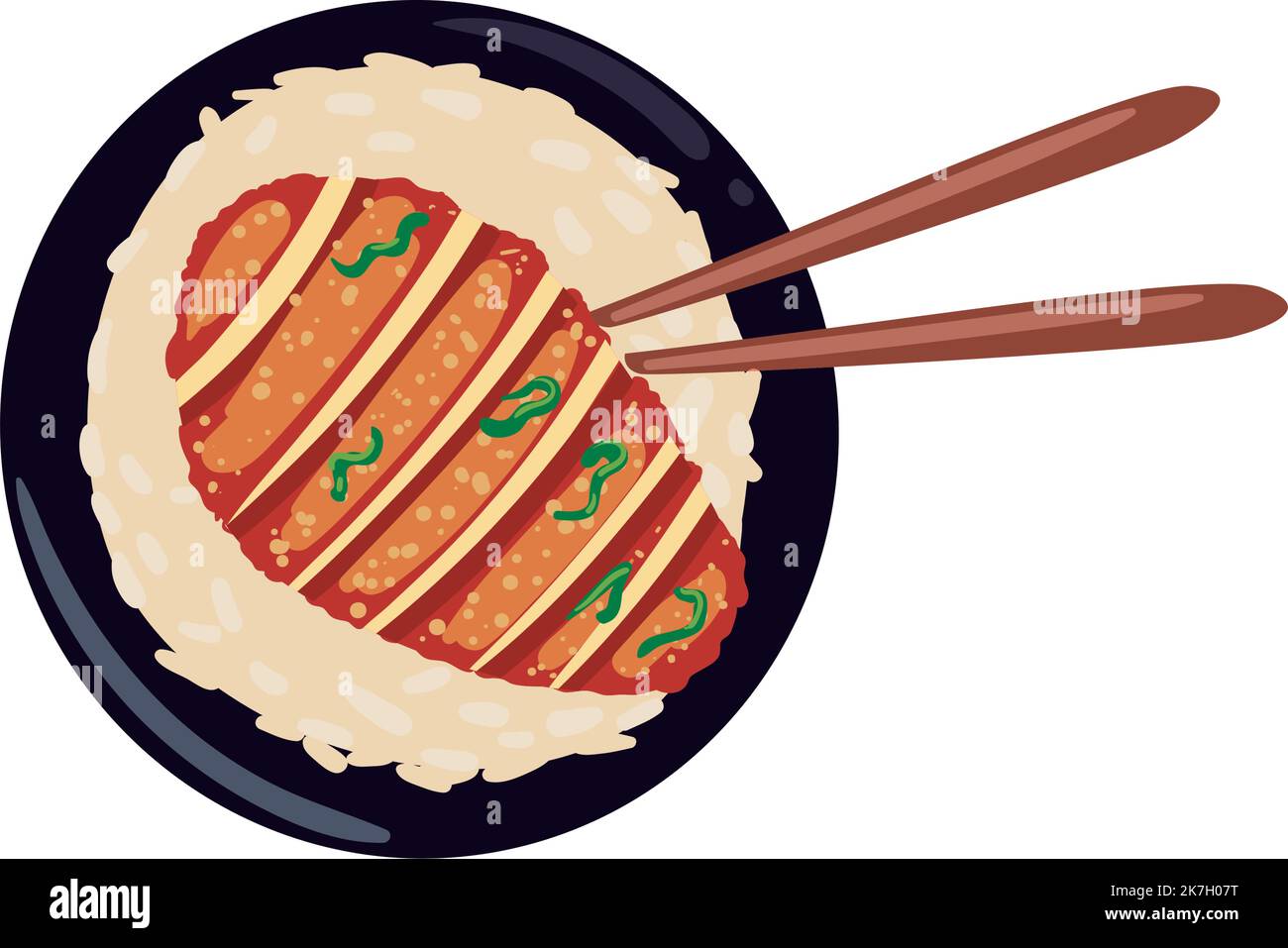 flat katsudon illustration Stock Vector Image & Art - Alamy
