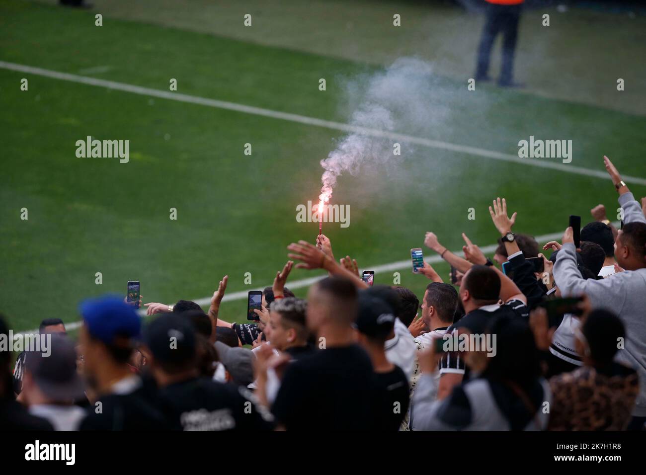 Sao Paulo, Brazil. 17th Oct, 2022. Supporters during Corinthians ...