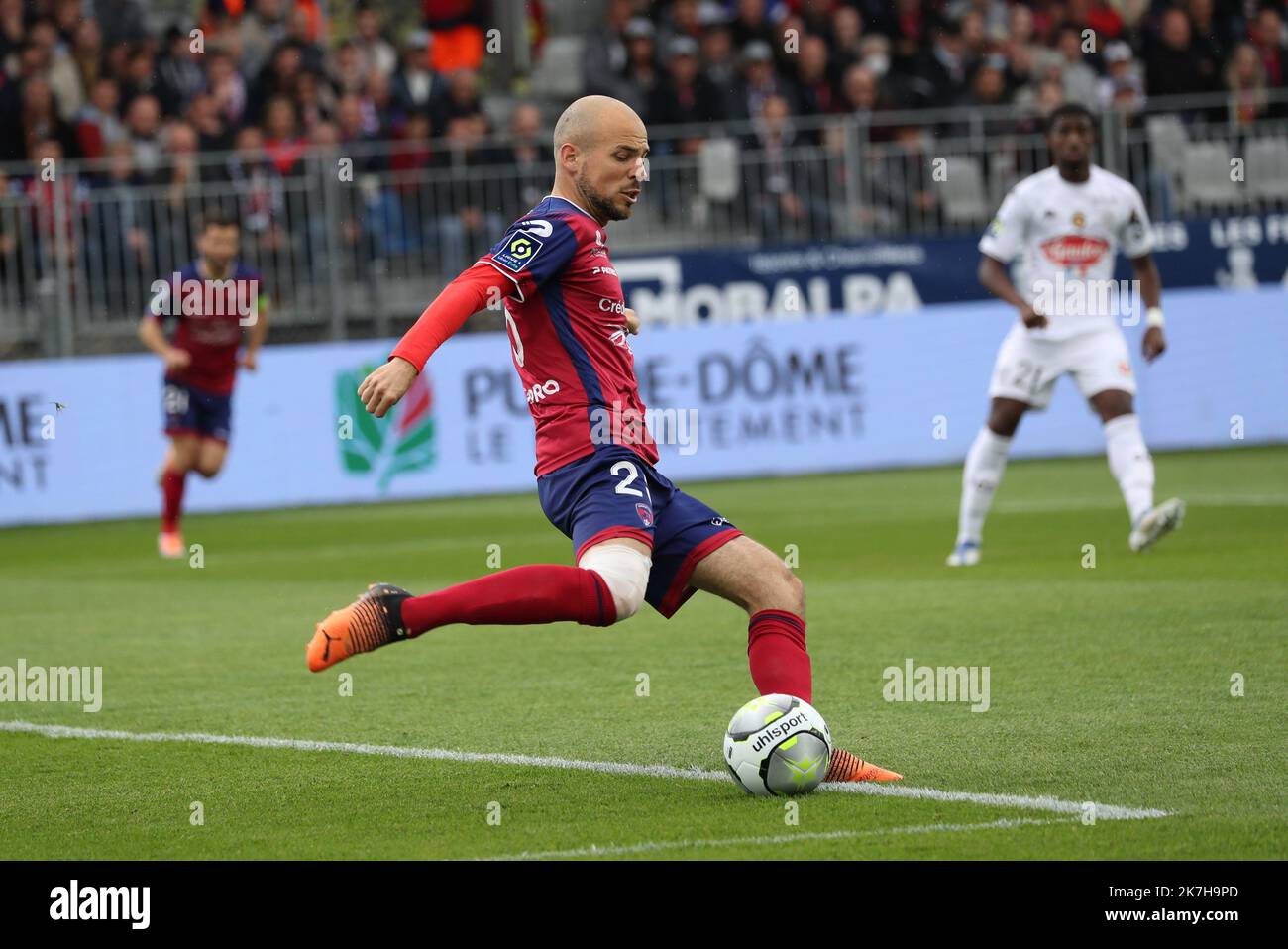 Thierry LARRET / MAXPPP. Football.Ligue 1 Uber Eats. Clermont Foot 63 vs Angers Sporting Club de ...