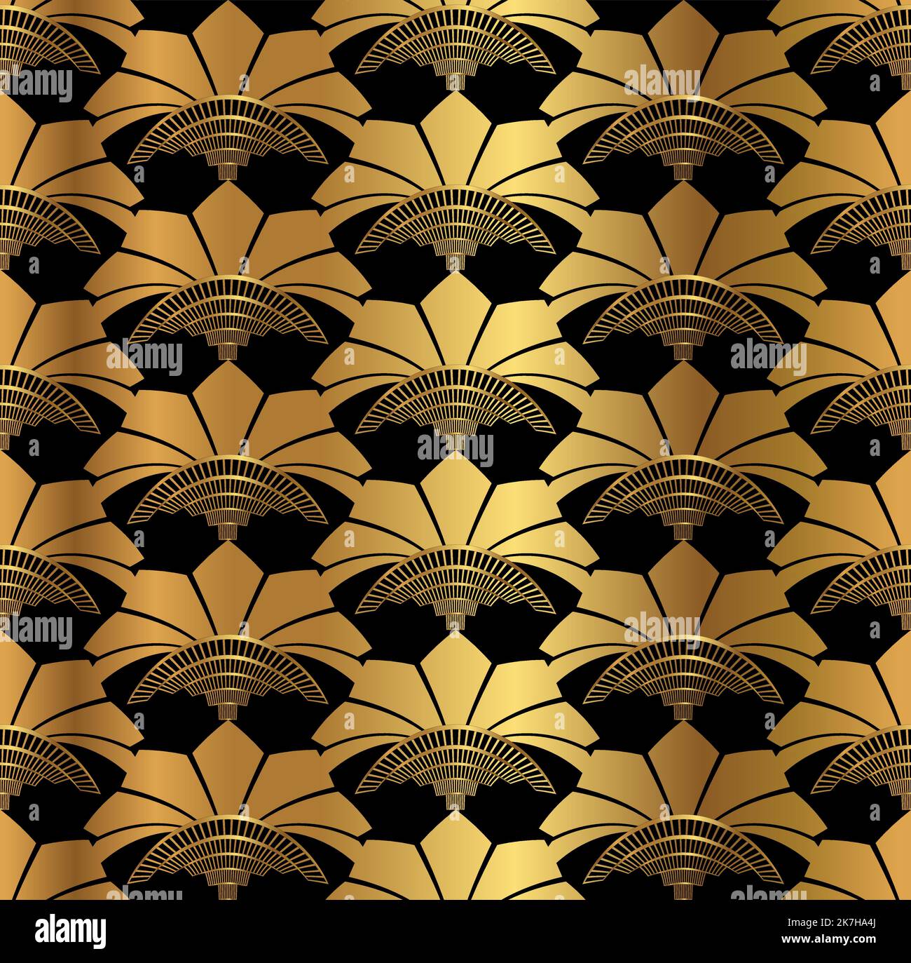 Abstract Art Deco Gold Seamless Pattern Stock Vector Image & Art - Alamy