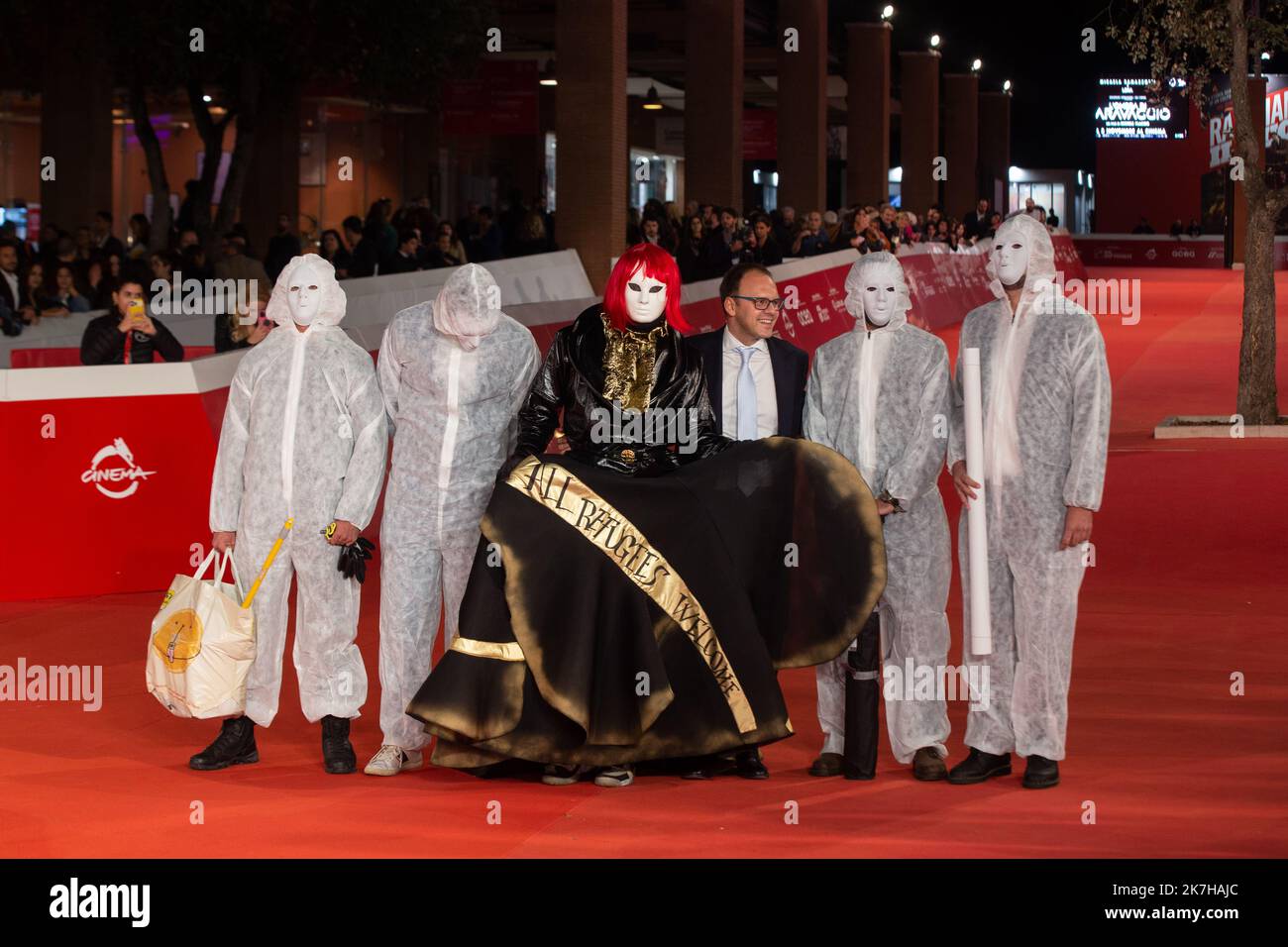 Italian street artist Laika attends the red carpet during the fifth day ...