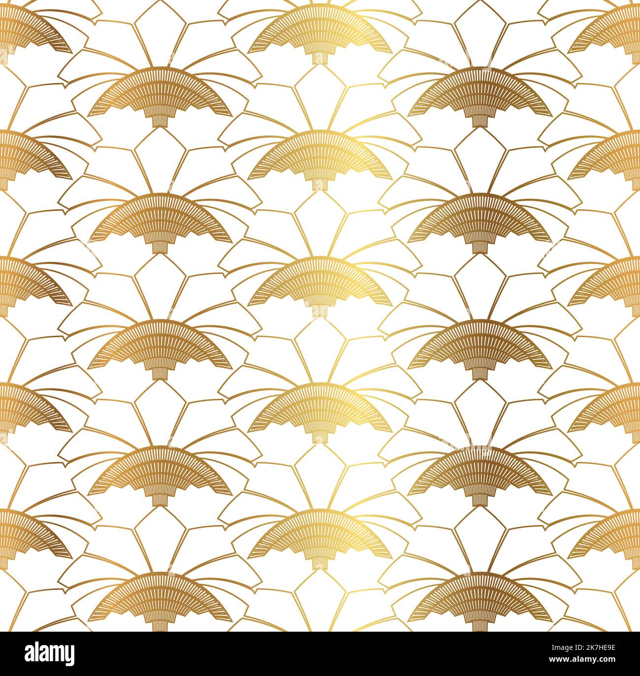Beautiful Art Deco Gold White Seamless Pattern Stock Vector Image & Art ...