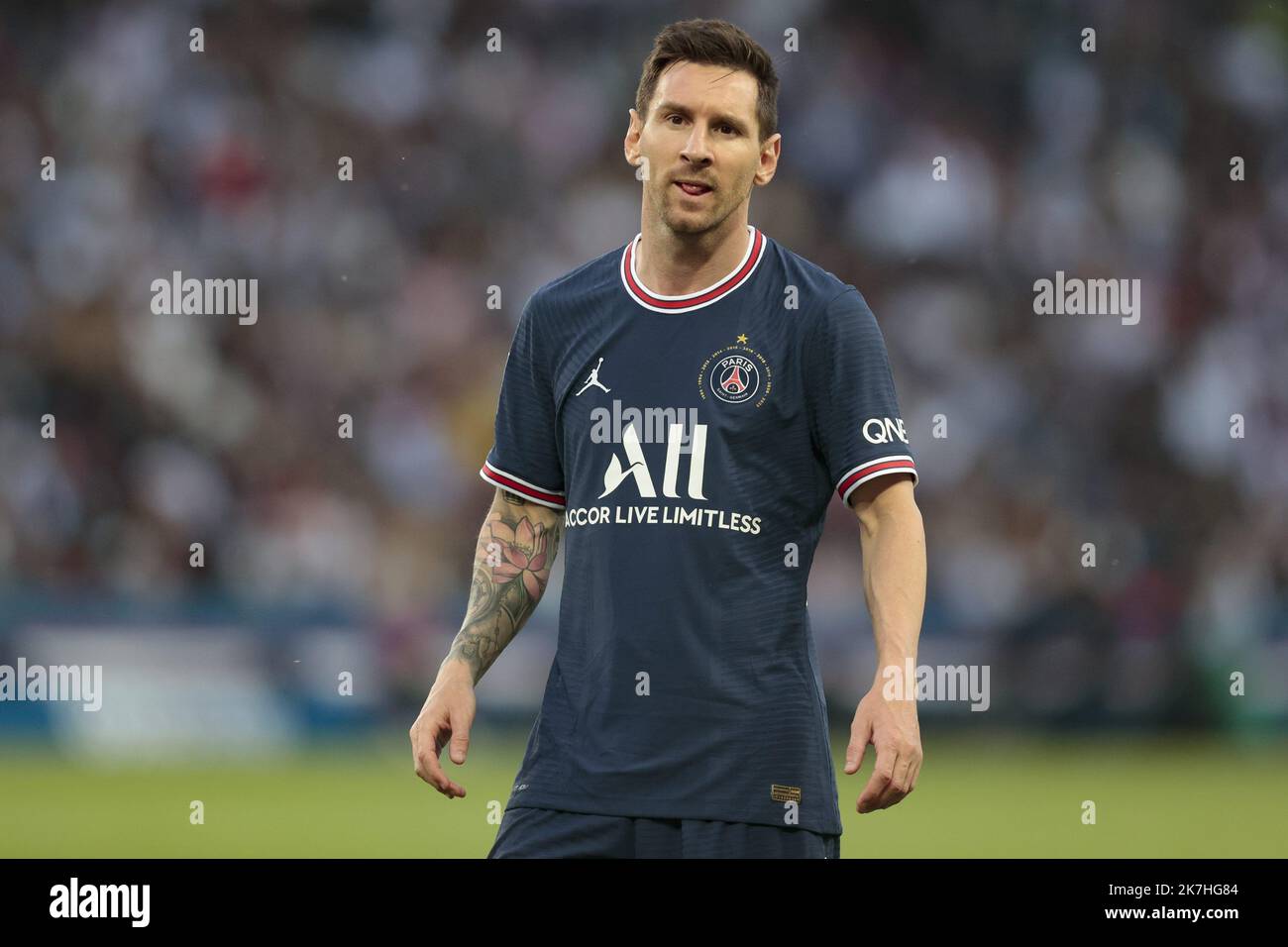 ©Sebastien Muylaert/MAXPPP - Paris 21/05/2022 Lionel Messi of Paris Saint-Germain reacts during ...
