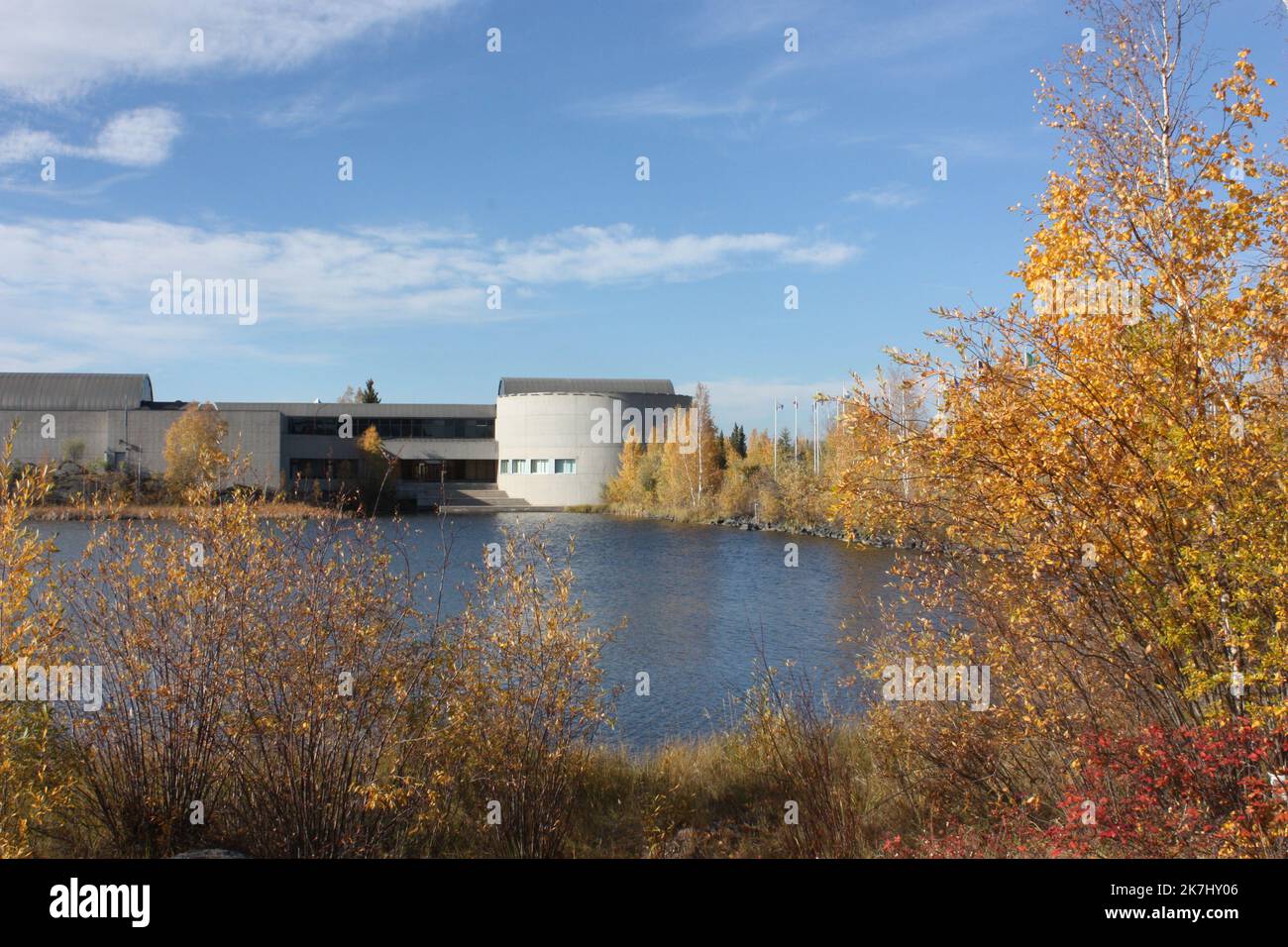 Prince of Wales Northern Heritage Centre seen across Frame Lake ...