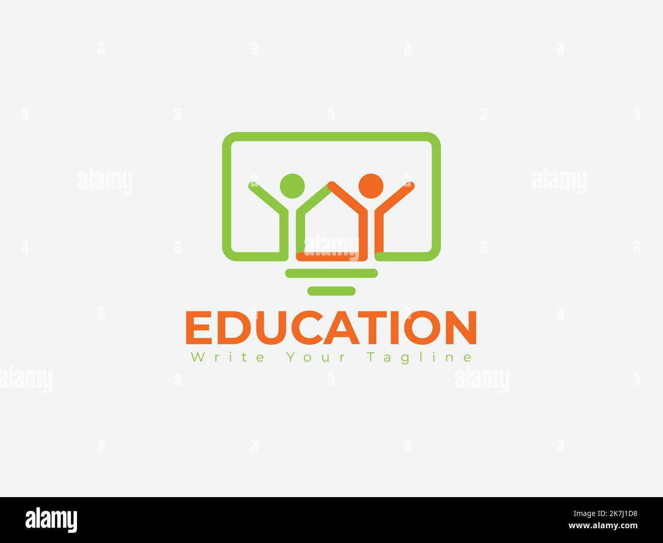 Happy education logo with digital display and human concepts Stock ...