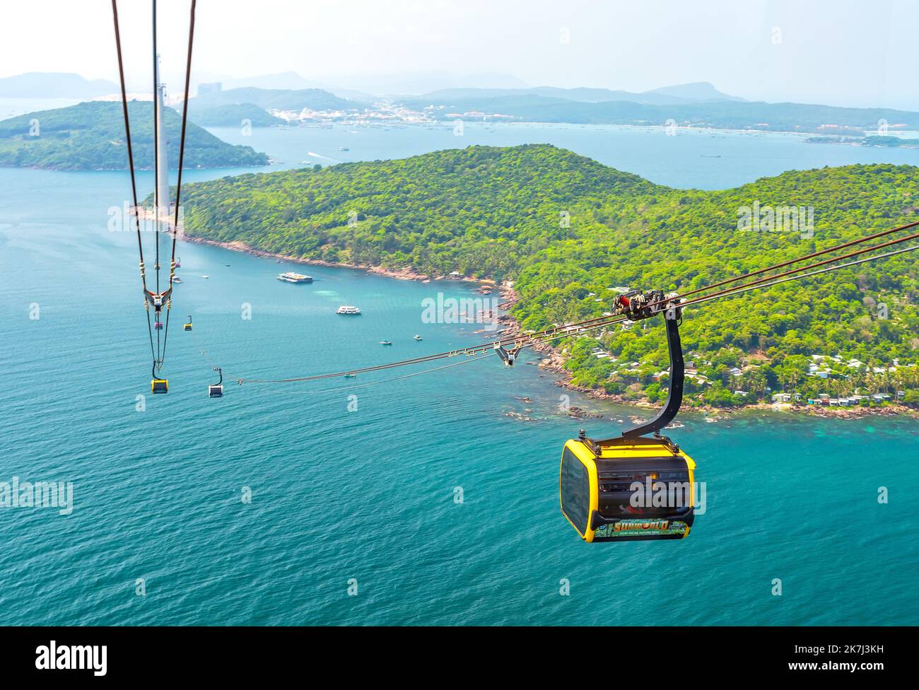 View of longest cable car ride in the world, Phu Quoc island, Vietnam ...