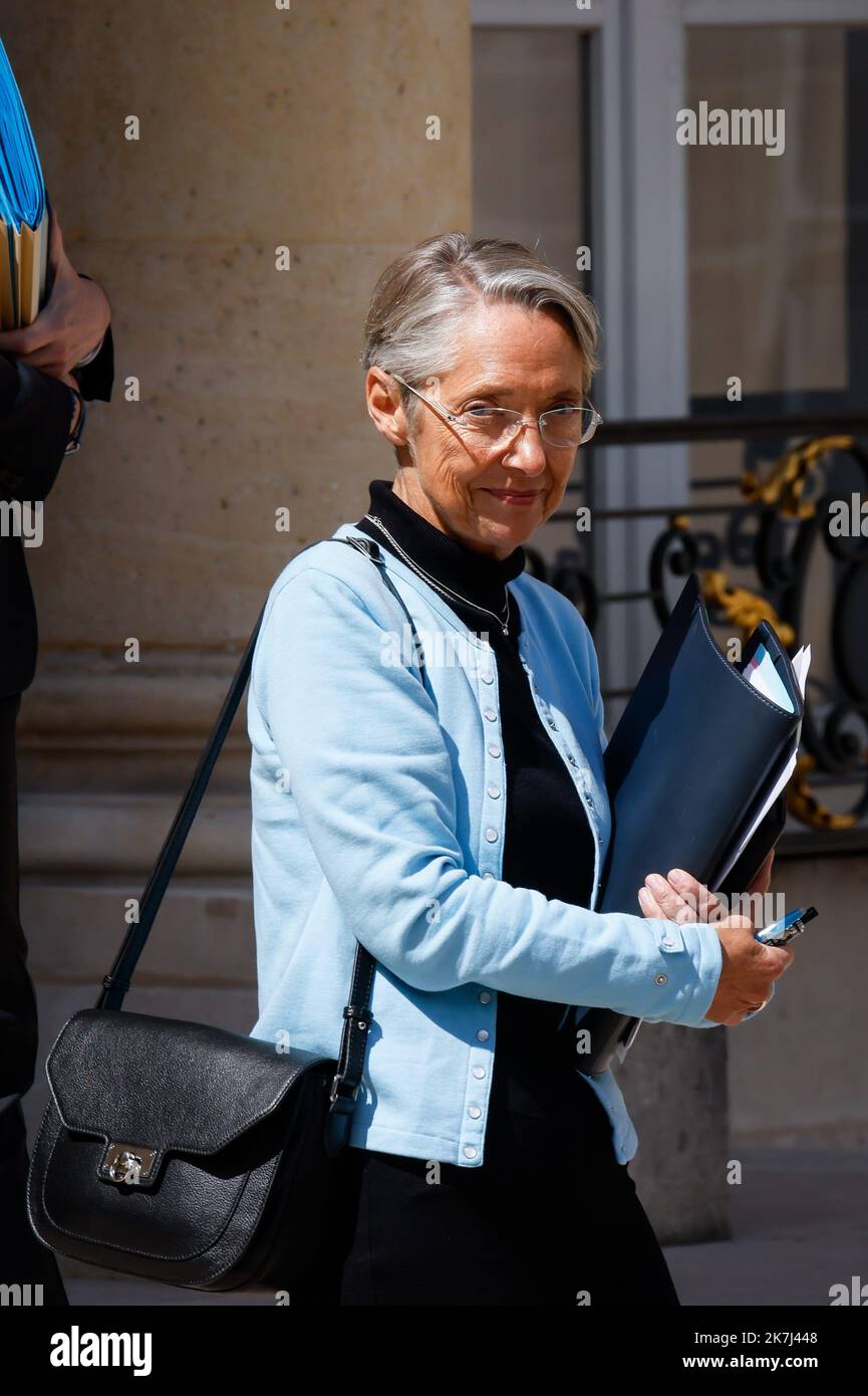 ©Thomas Padilla/MAXPPP - 01/06/2022 ; Paris, France ; SORTIE DU CONSEIL DES MINISTRES AU PALAIS ...