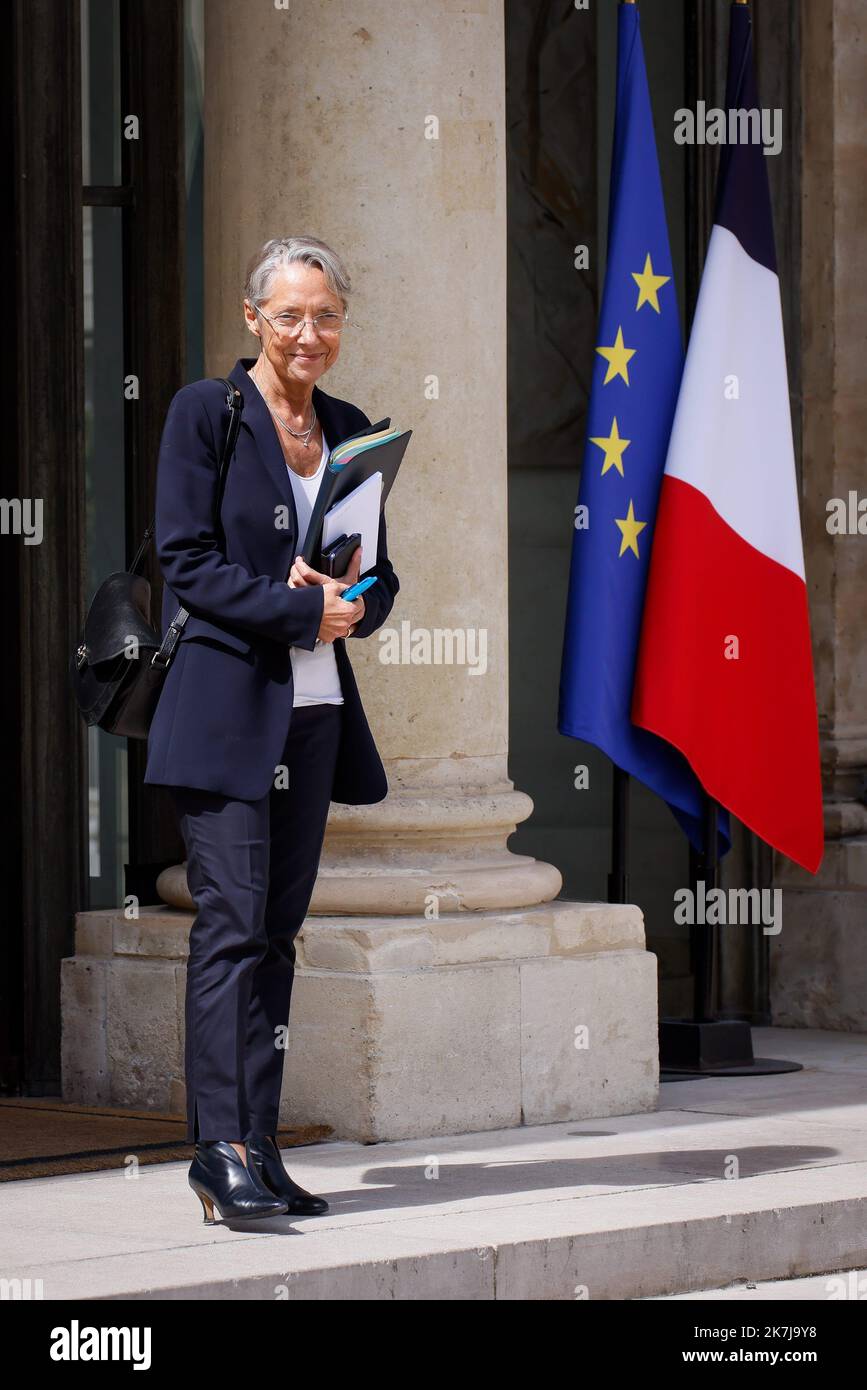 ©Thomas Padilla/MAXPPP - 14/06/2022 ; Paris, France ; SORTIE DU CONSEIL DES MINISTRES AU PALAIS ...
