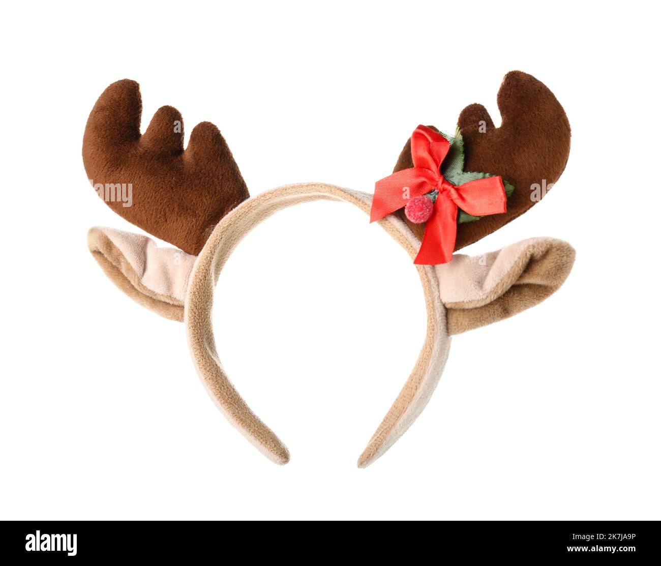 Christmas reindeer horns on white background Stock Photo - Alamy