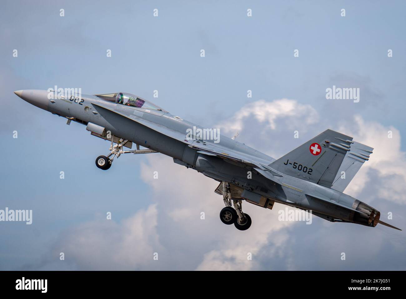 ©Arnaud BEINAT/Maxppp. Swiss air force fighter bomber F 18 Hornet ...