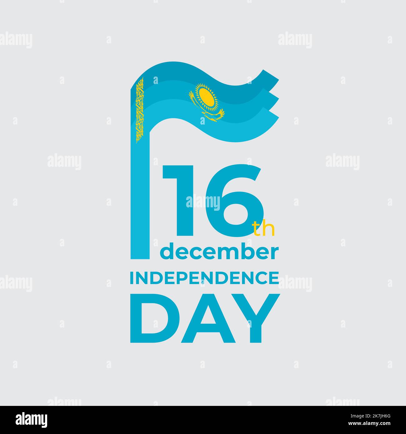 December 16, kazakhstan independence day. Vector template with wavy ...