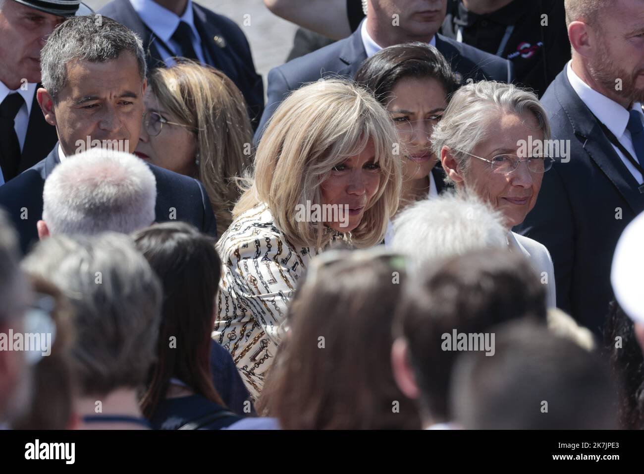 ©Sebastien Muylaert/MAXPPP - Paris 14/07/2022 Brigitte Macron lors de ...
