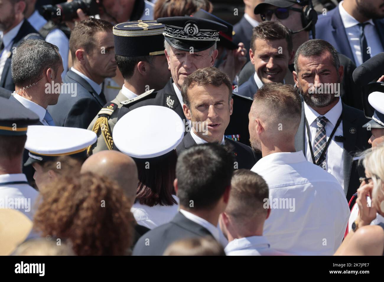 ©Sebastien Muylaert/MAXPPP - Paris 14/07/2022 Emmanuel Macron President ...