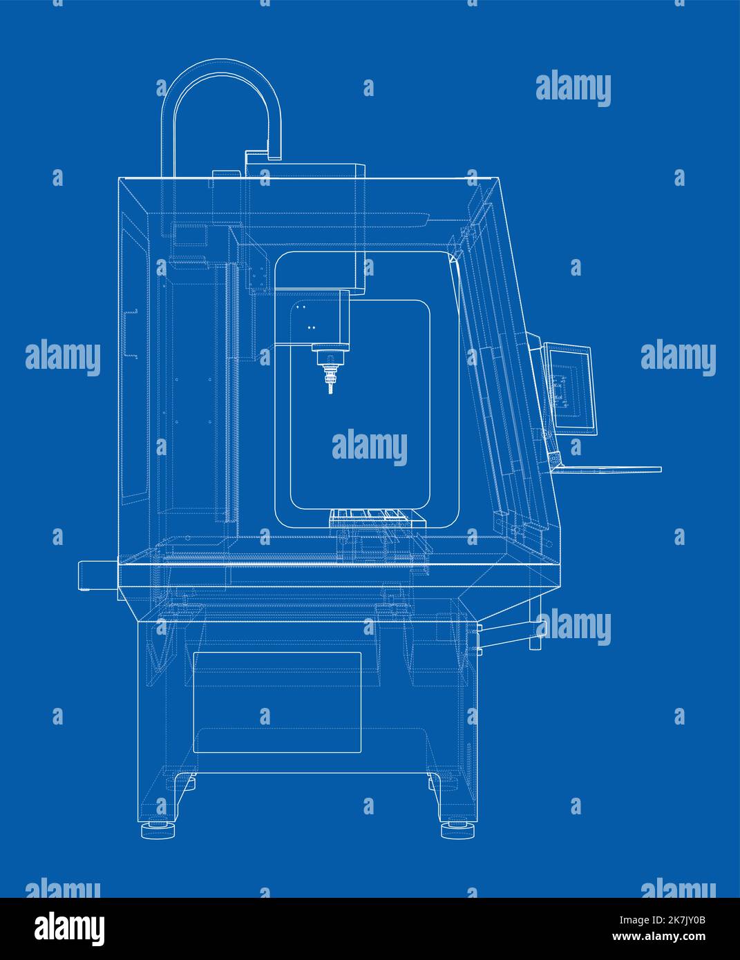 Metalworking CNC milling machine. Vector Stock Vector Image & Art - Alamy